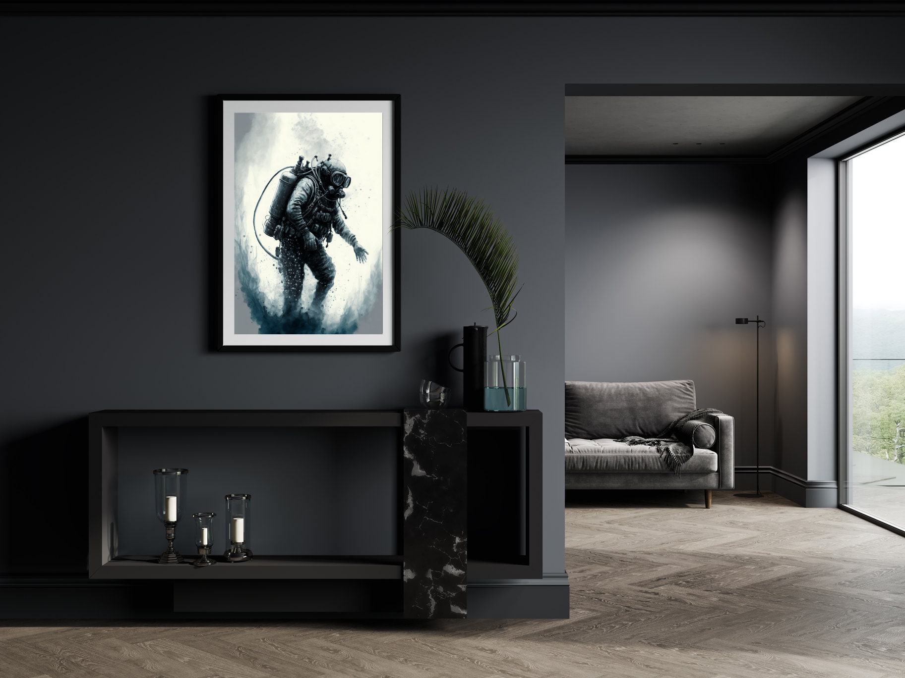 Scuba Diving Wall Art Print | Gift Idea | Ocean Wall Art Home Decor ...