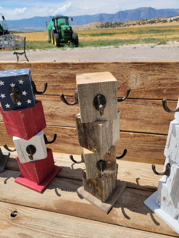Farmhouse Mug Tree Reclaimed Wood Cup Holder 18 Color - Etsy
