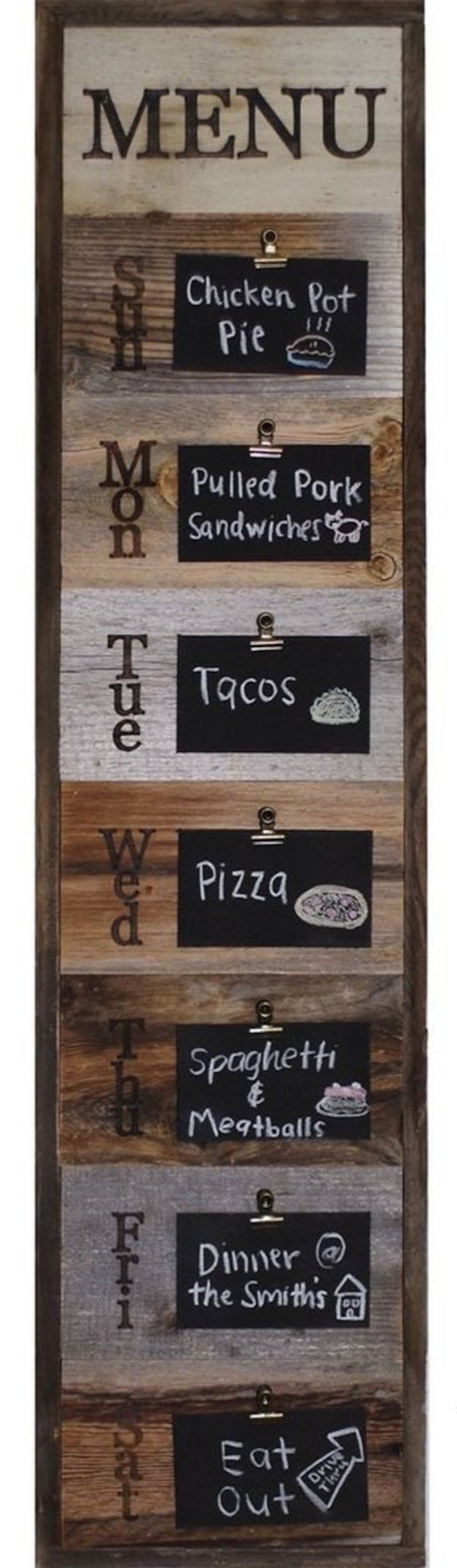 Menu Board Made From Real Barn Wood Farmhouse Weekly Meal - Etsy