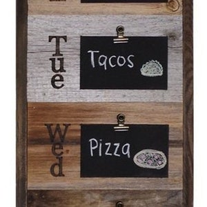 Menu Board Made From Real Barn Wood - Farmhouse Weekly Meal Planner for ...