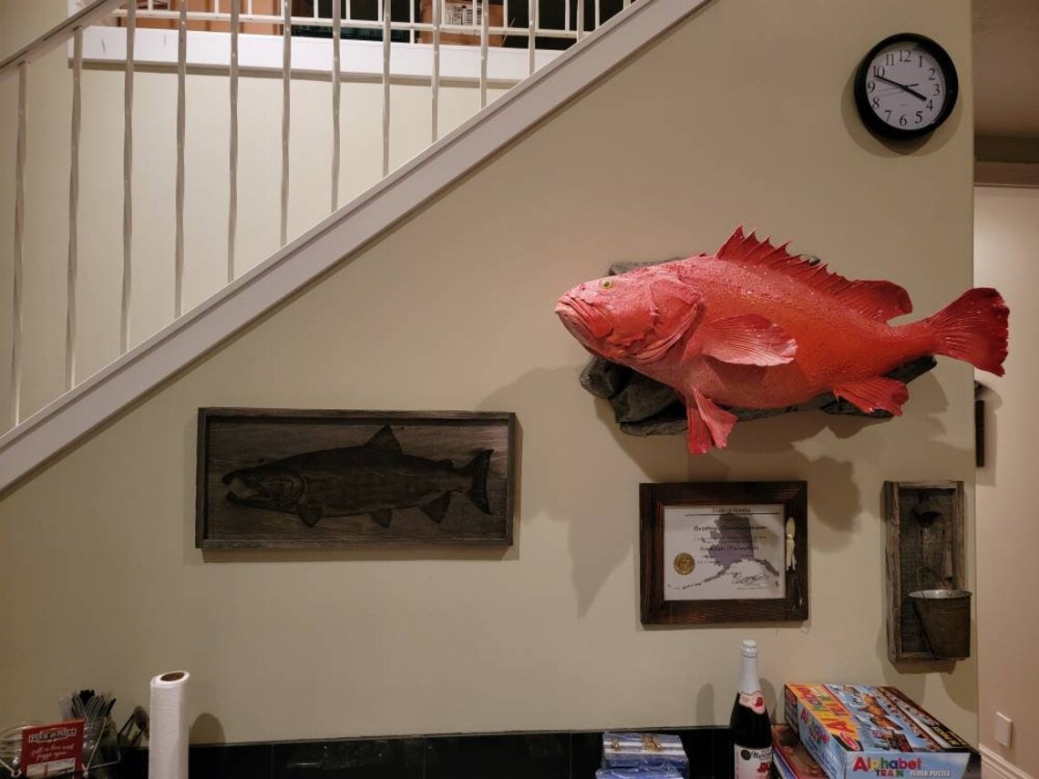 Rustic Brown Trout Wall Hanging - Reclaimed Barn Wood Fish Sign ...