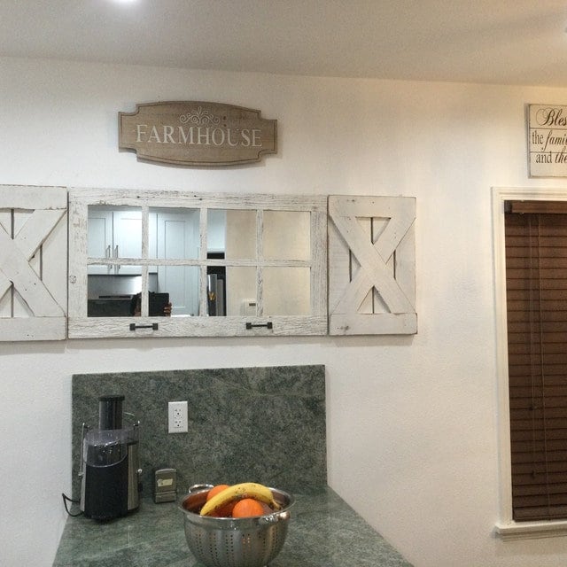 Farmhouse 8 Pane Window Mirror Rustic Wood Wall Hanging - Etsy