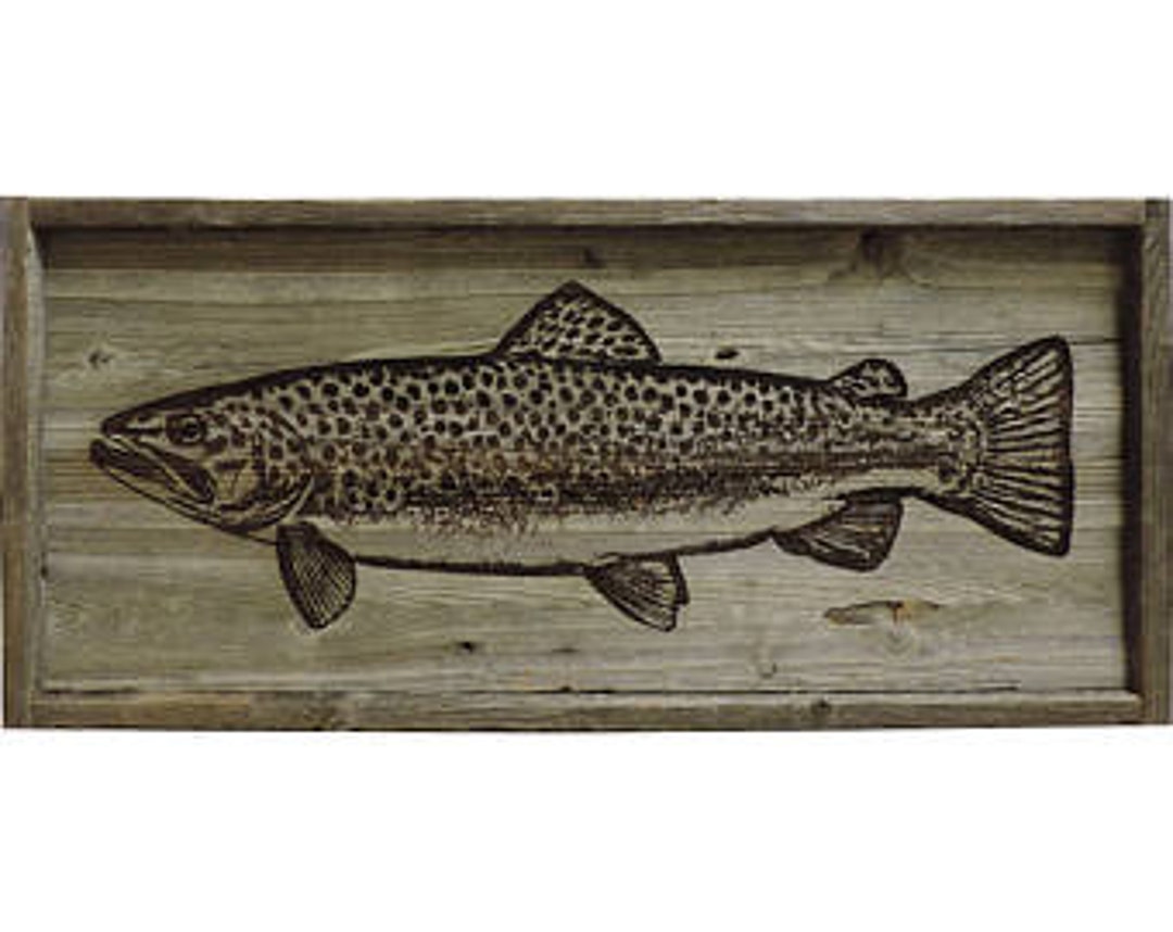 Rustic Brown Trout Wall Hanging - Reclaimed Barn Wood Fish Sign ...