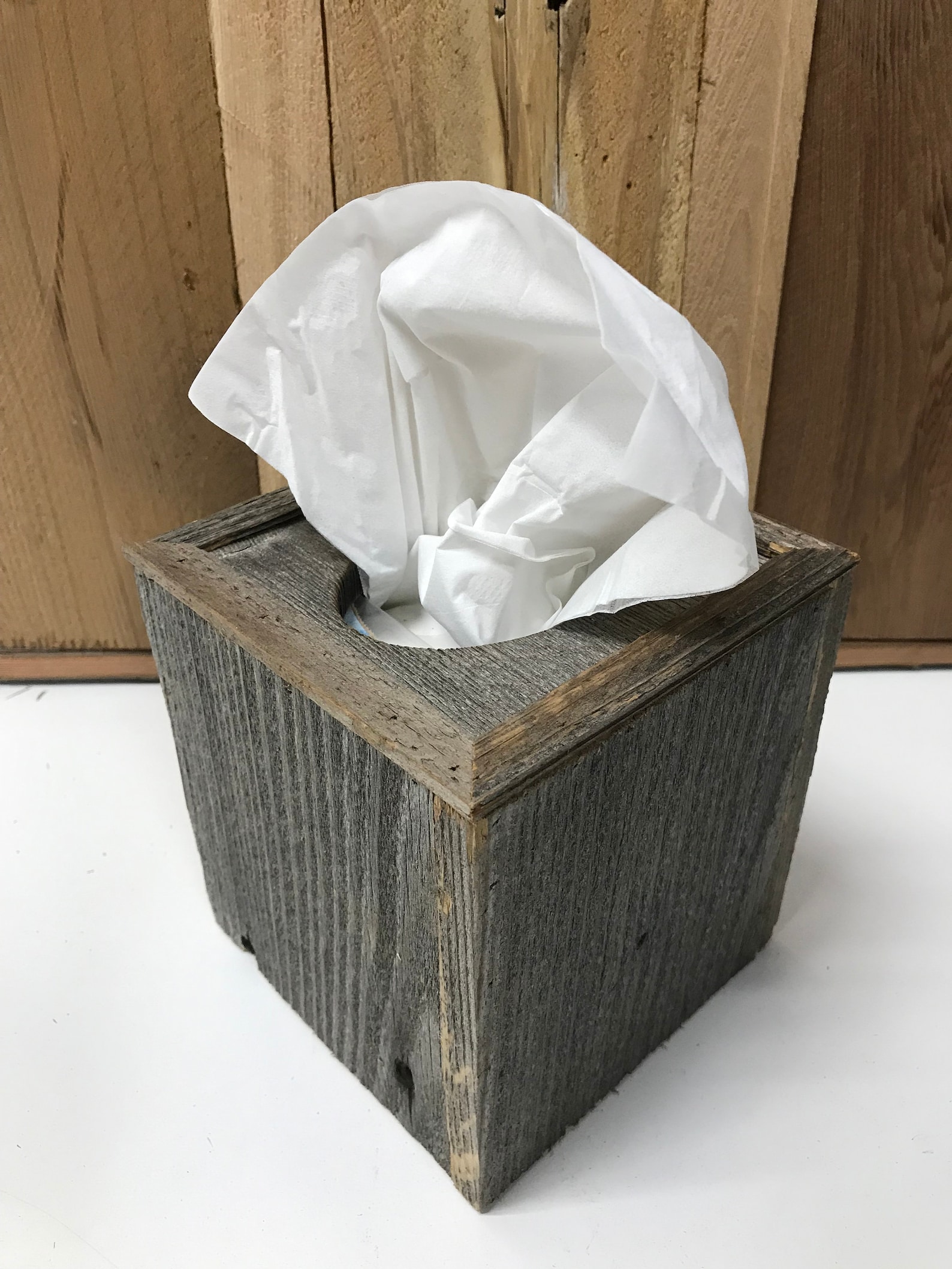 Farmhouse Reclaimed Wood Tissue Box Cover Rustic Barn Style - Etsy