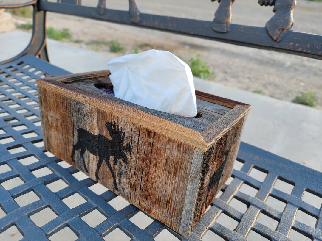 FULL SIZE Rustic Rectangular Tissue Box Cover. Customizable Reclaimed ...