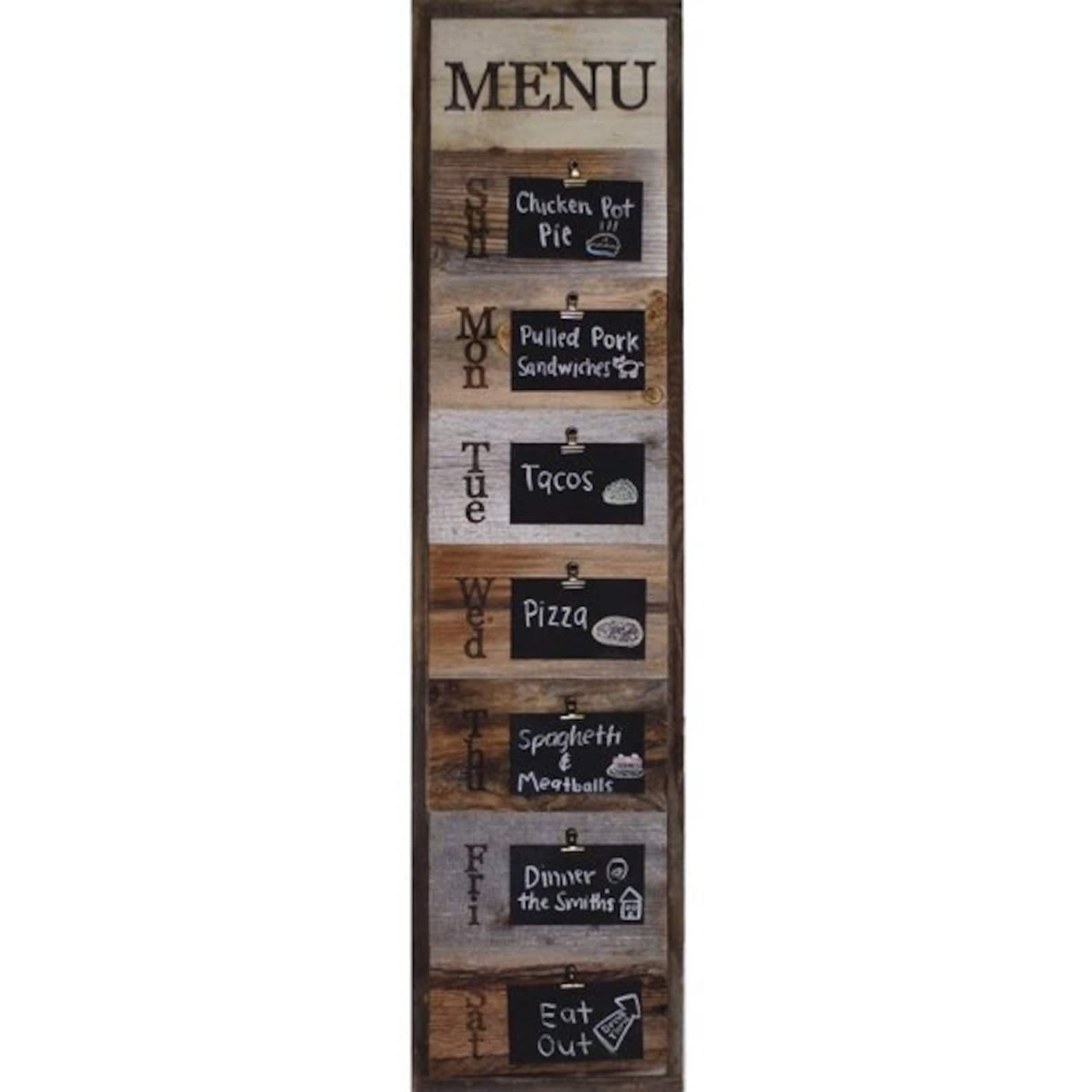 Menu Board Made From Real Barn Wood Farmhouse Weekly Meal - Etsy