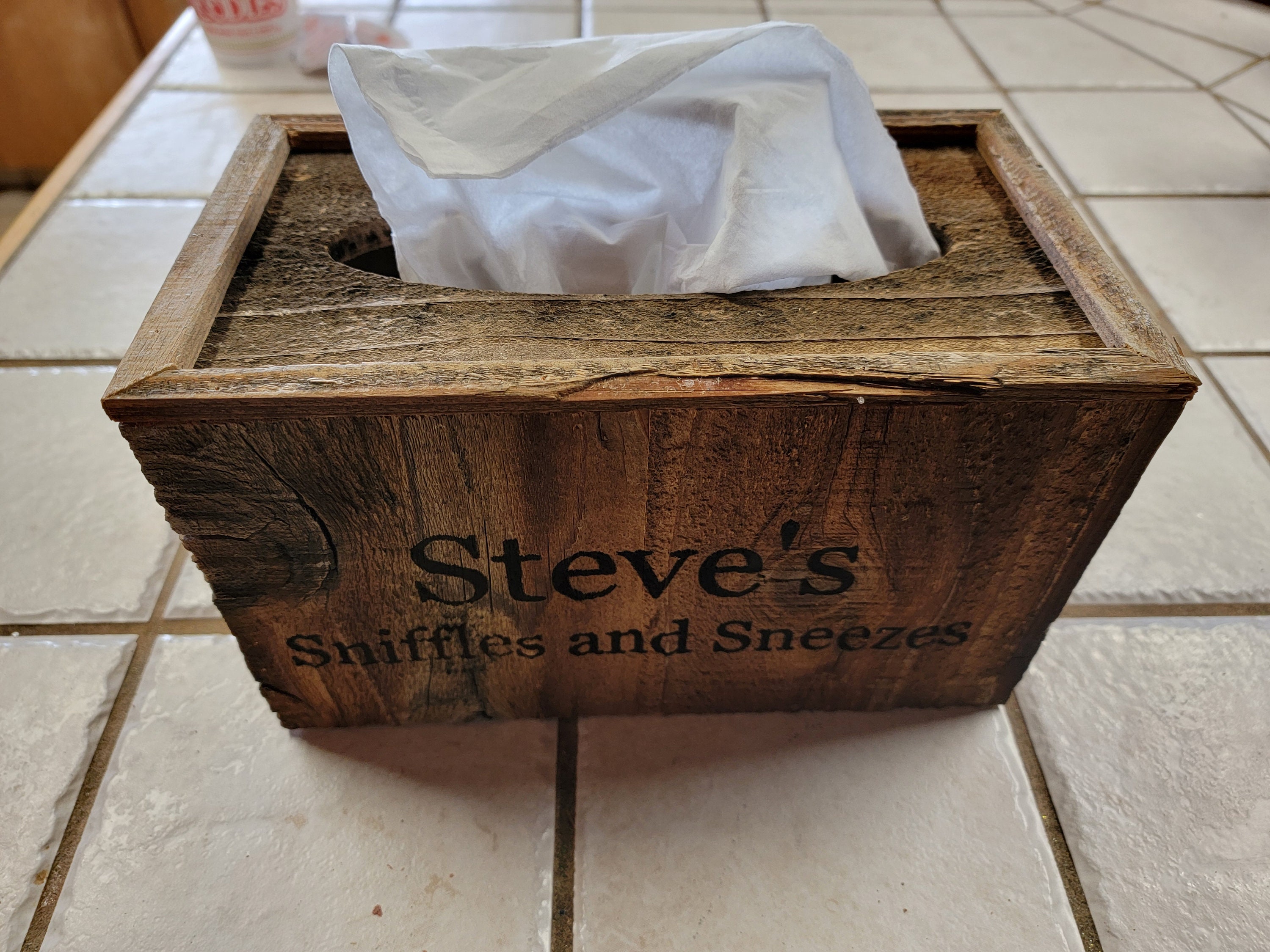 FULL SIZE Rustic Rectangular Tissue Box Cover. Customizable Reclaimed ...