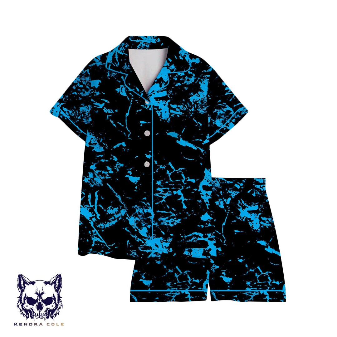 Night Blue Set, Anime Inspired Pajama, Cursed Energy Manga Pajama, Blue ...