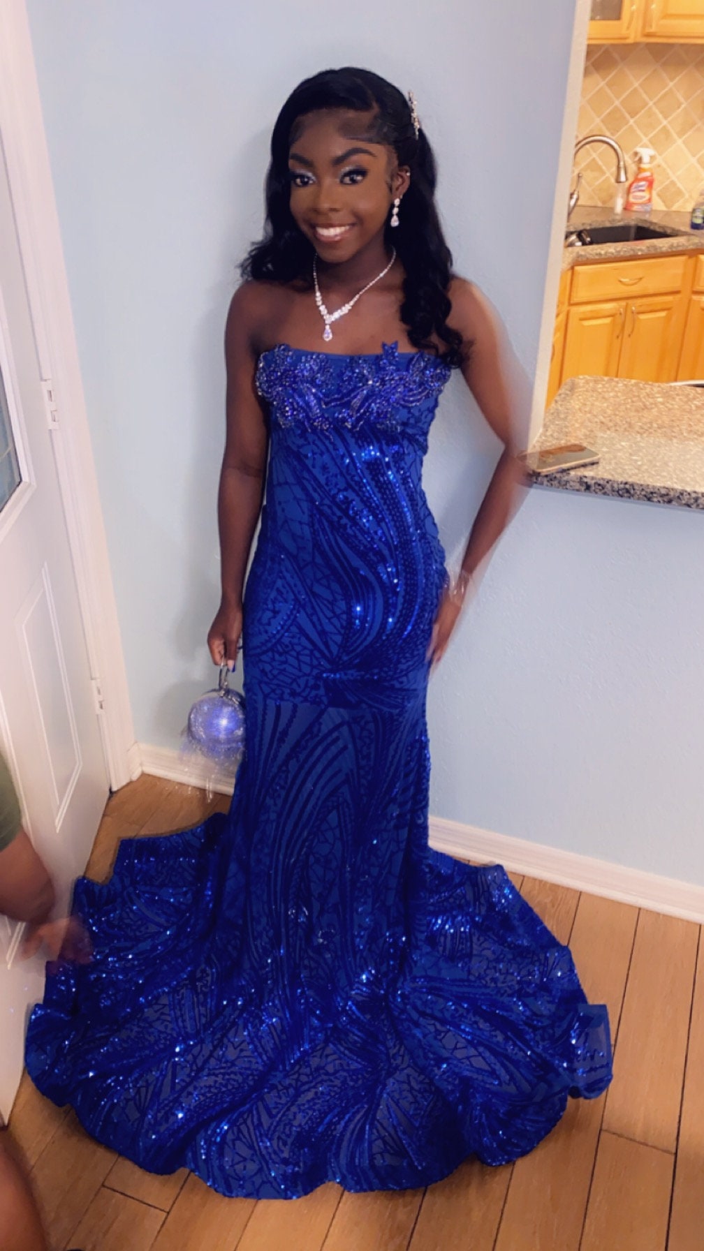 Blue Sequin Gown - Etsy