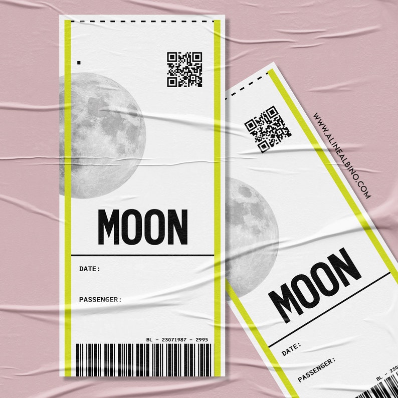 MOON Luggage Tag Sticker for Travel Journal Vacation, Printable Notes ...
