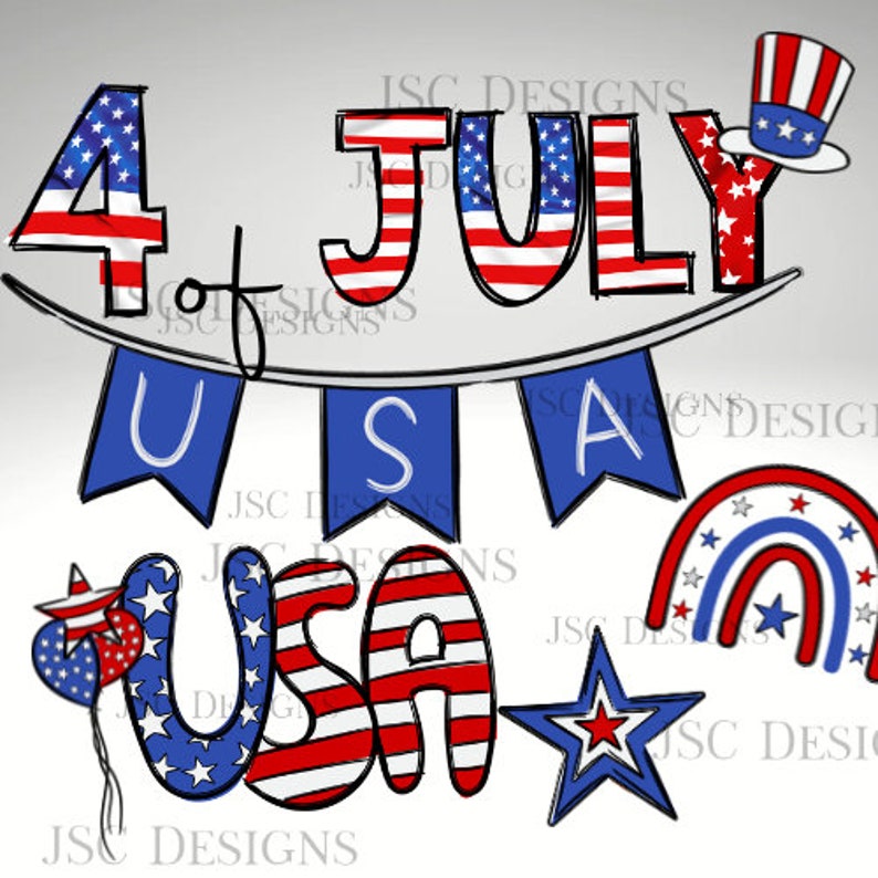 Patriotic Alphabet, 4th of July Letters, Alpha Doodle Letters ...