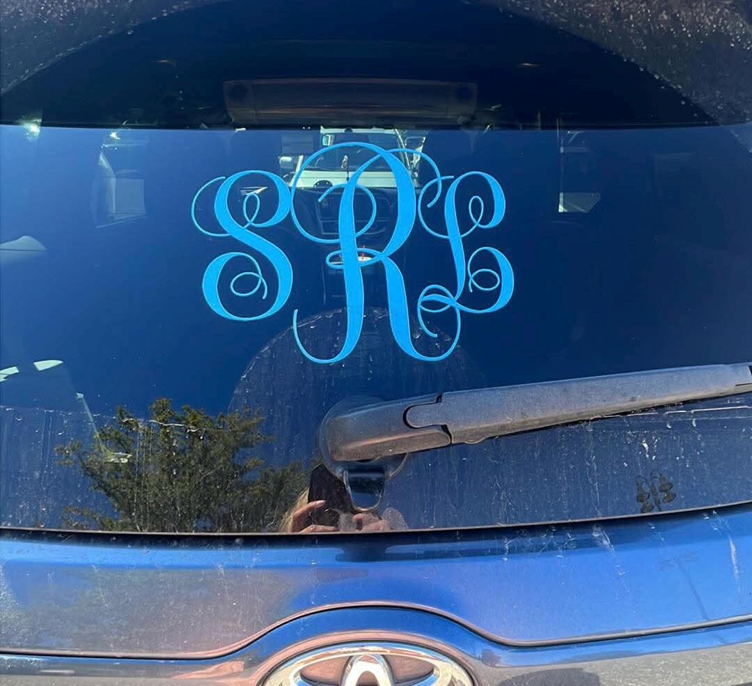 Vinyl Monogram Decal Sticker | Car Monogram, Yeti Sticker, Cell Phone ...