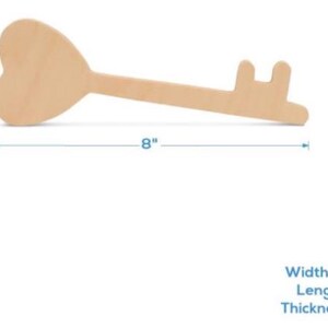 Unfinished Wood Key Cutout, Heart Key, Wood Sign, Key Blank, Valentine ...