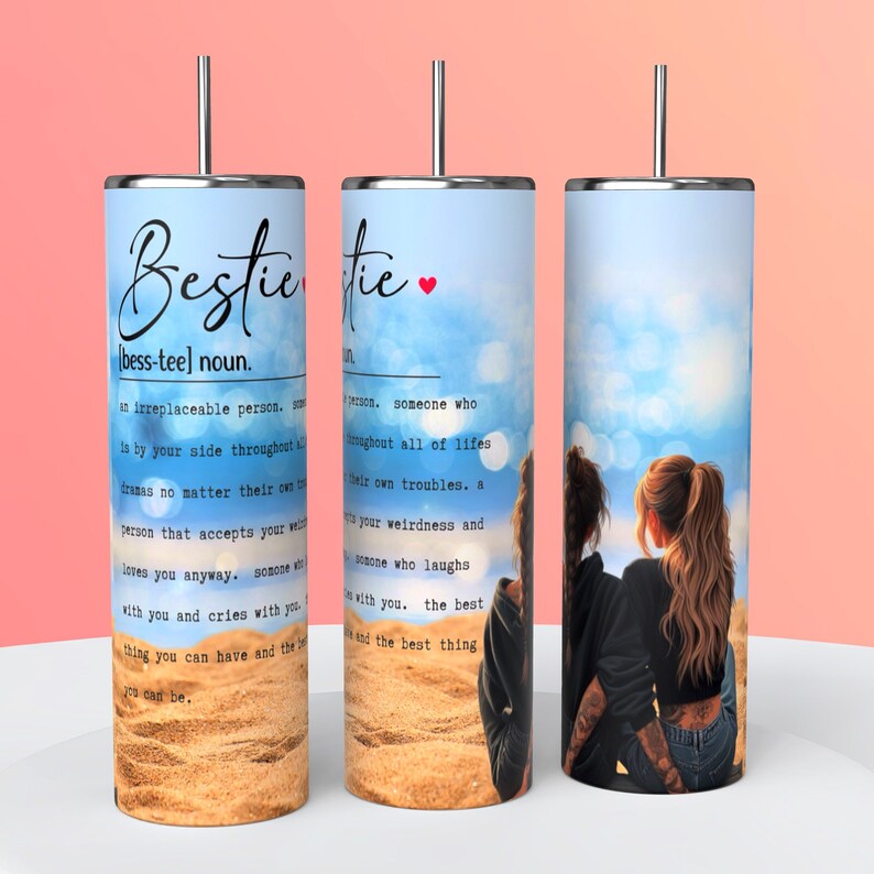 Best Friend Tumbler Wrap, Best Friend PNG, 20 Oz Skinny Tumbler PNG ...