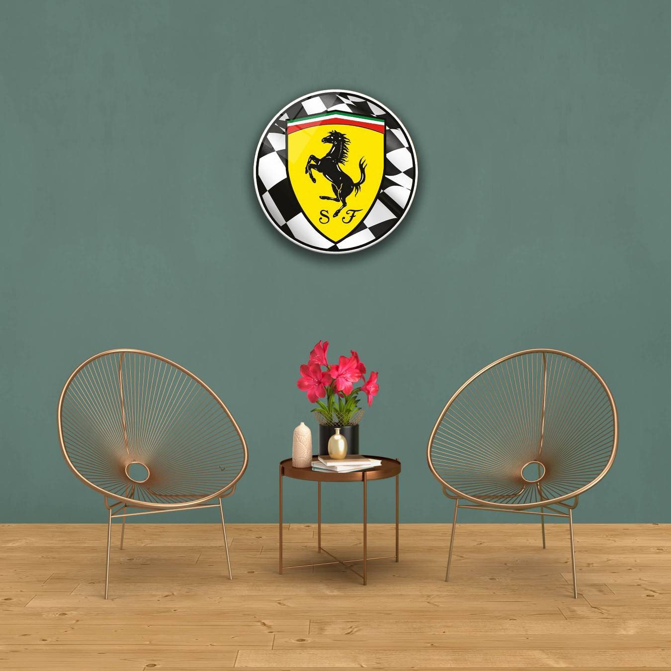 Ferrari Glass Wall Decor, Ferrari Logo Wall Decor, Ferrari Wall Art ...