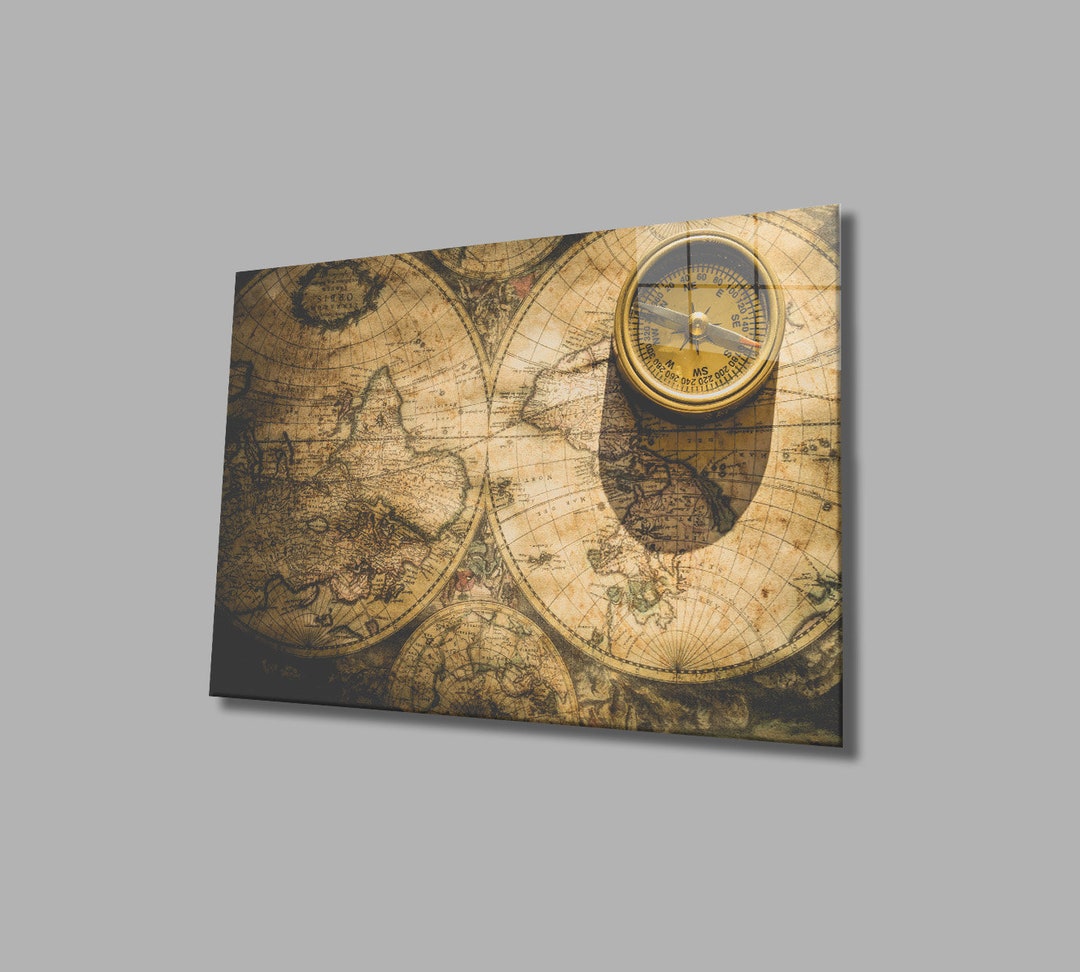 World Map Glass Picture Geography Wall Decor Wall Art Wall - Etsy
