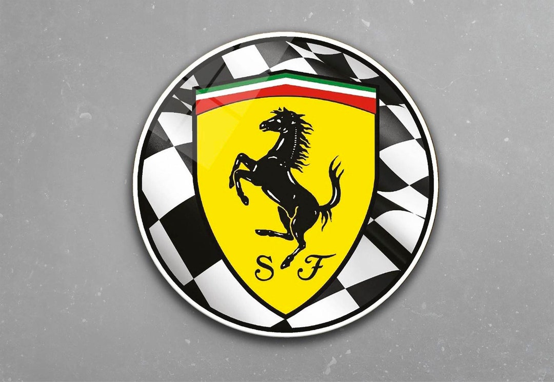 Ferrari Glass Wall Decor, Ferrari Logo Wall Decor, Ferrari Wall Art ...