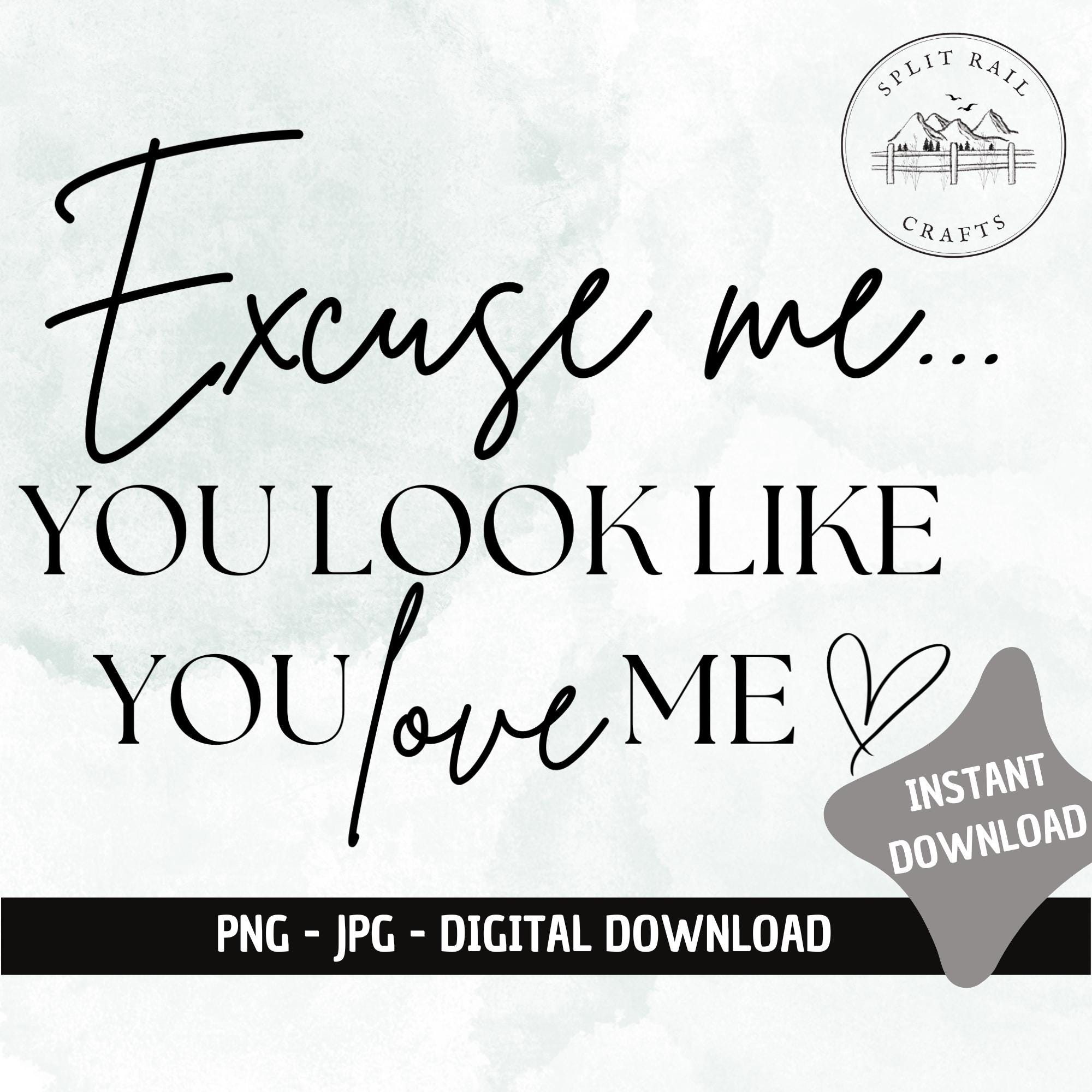 Excuse Me You Look Like You Love Me - PNG JPG (digital Download) - Etsy