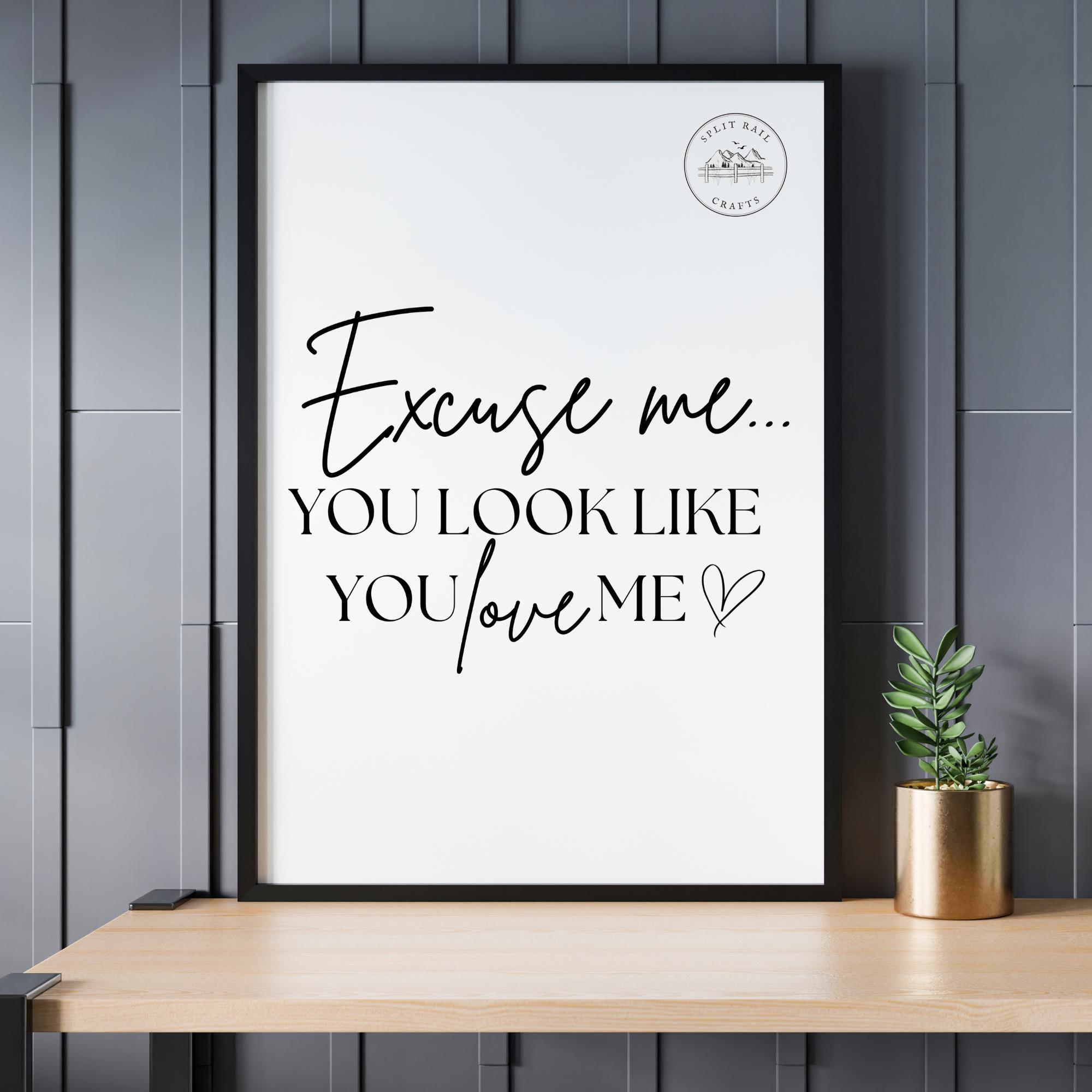 Excuse Me You Look Like You Love Me - PNG JPG (digital Download) - Etsy
