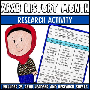 Arab History Month Research Activity Project | Social Emotional ...