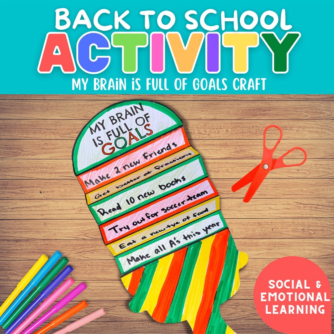My Brain is Full of Goals | Back to School Social & Emotional Learning ...