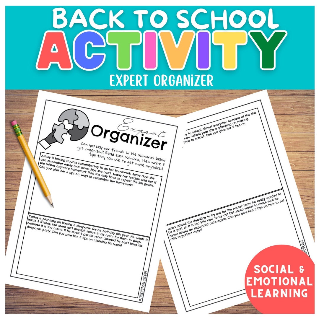 Expert Organizer | Back to School Social & Emotional Learning Activity ...