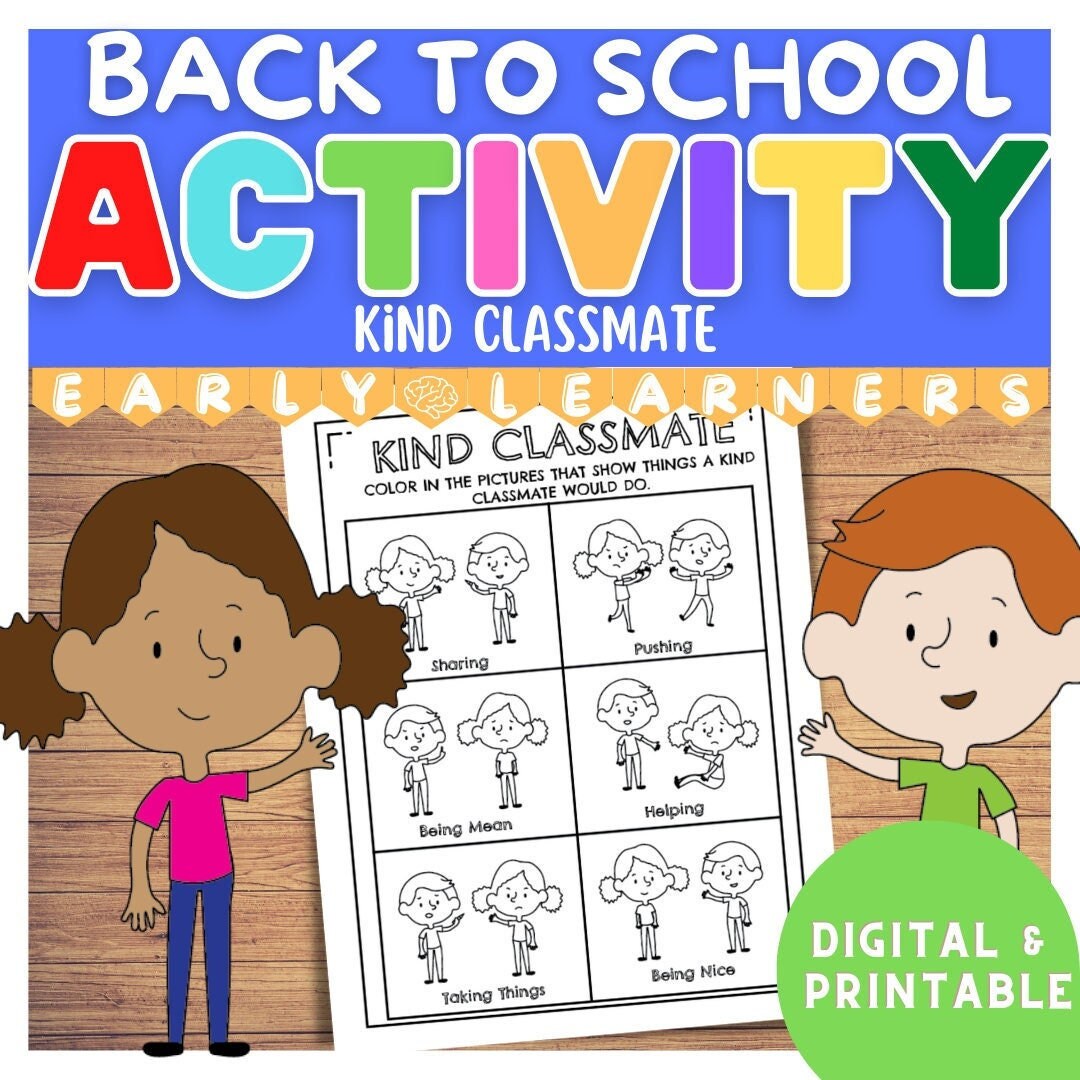 Kind Classmate | Back to School SEL Digital & Printable Activity - Etsy