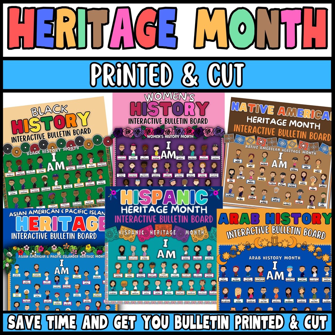 Printed & Cut Heritage Month Bulletin Board - Etsy