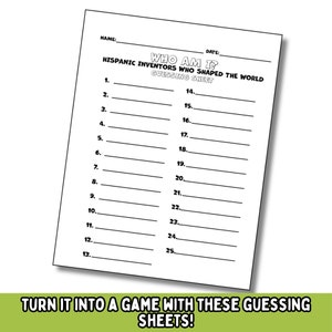 Hispanic Heritage Month Who Am I Bulletin Board Game | Hispanic ...