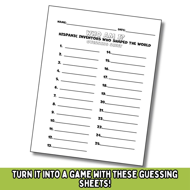 Hispanic Heritage Month Who Am I Bulletin Board Game | Hispanic ...
