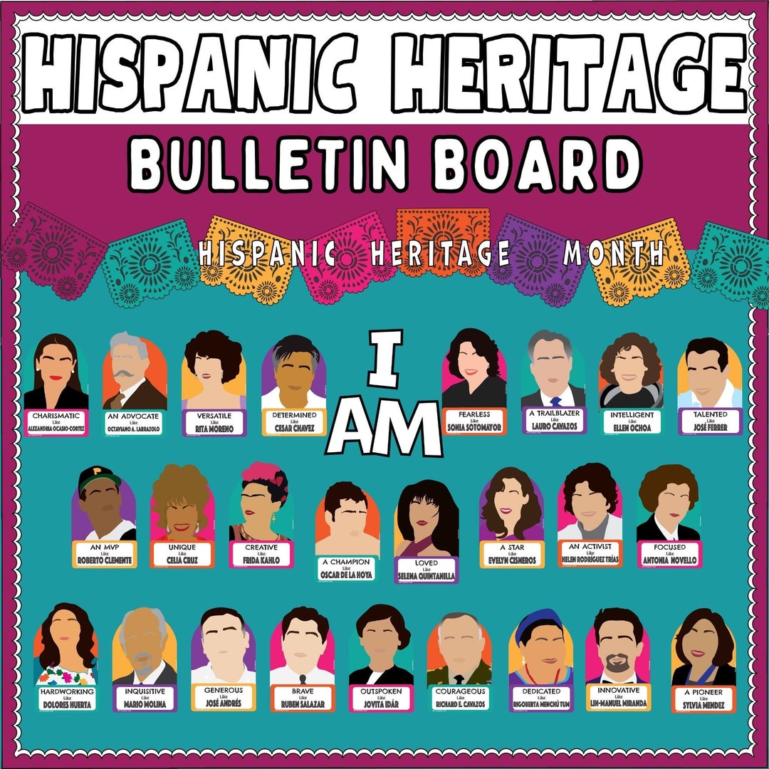 Hispanic Heritage Month Interactive Bulletin Board | Bright - Etsy
