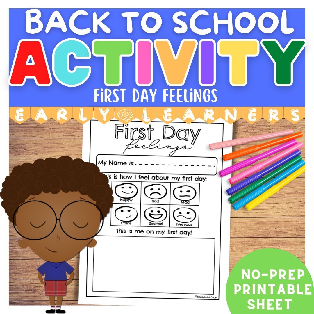 First Day Feelings | Back to School Activity for Early Learners - Etsy