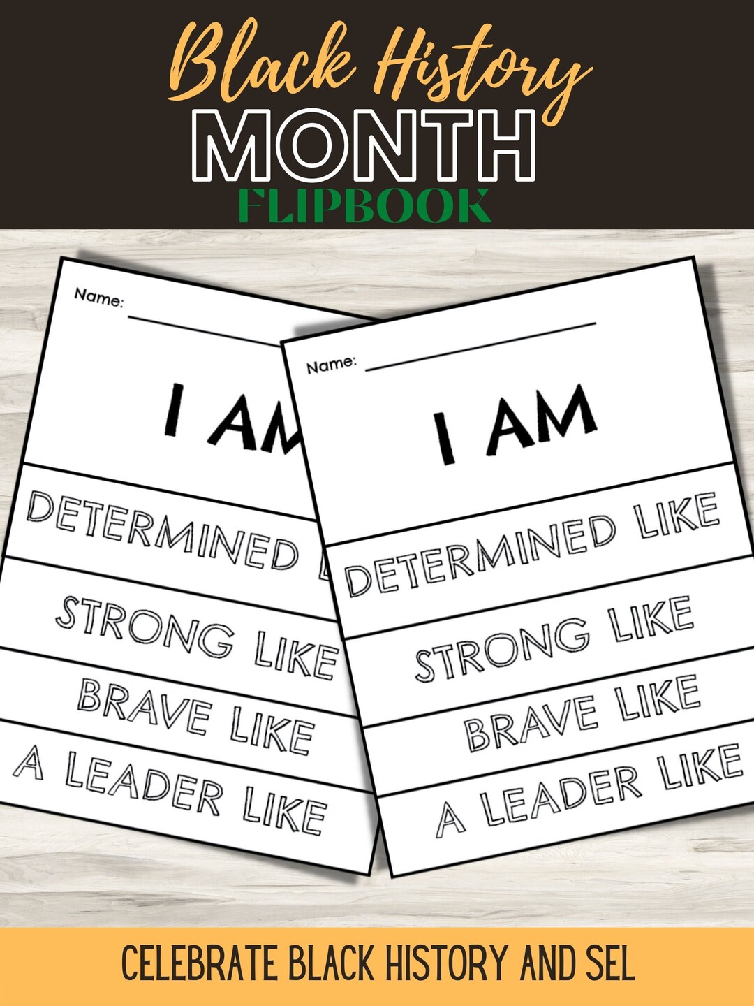 I Am Black History Flip Book - SEL - Positive Character Traits - Etsy