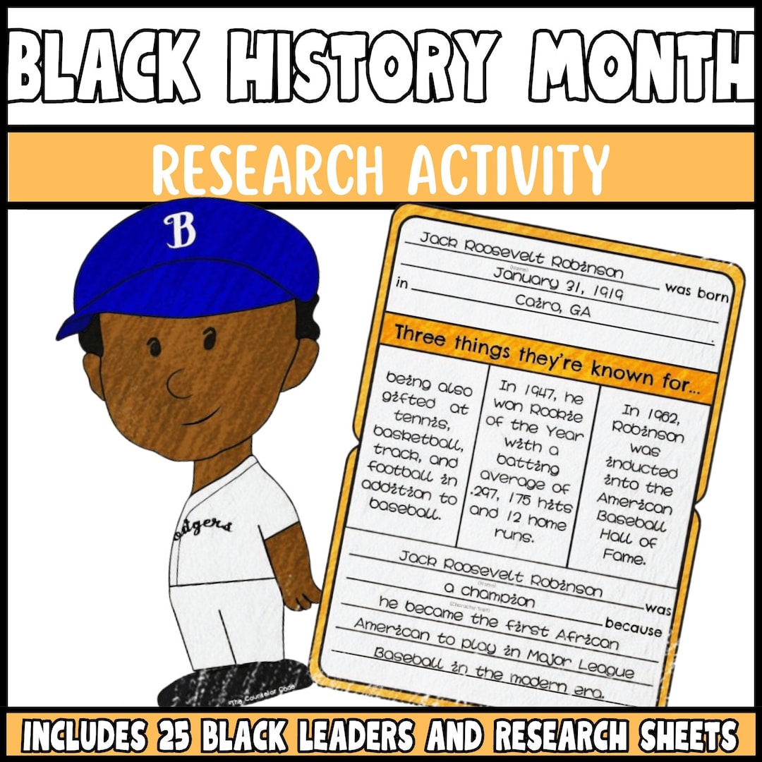Black History Month Research Project Activity | Social Emotional ...
