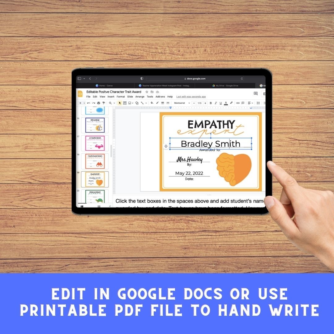 End of Year Positive Character Trait Awards - Etsy