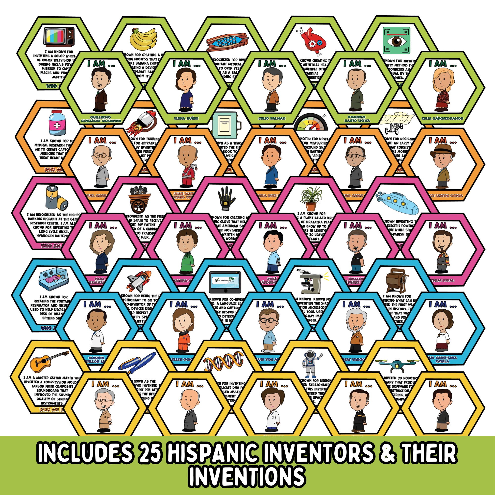 Hispanic Heritage Month Who Am I Bulletin Board Game | Hispanic ...
