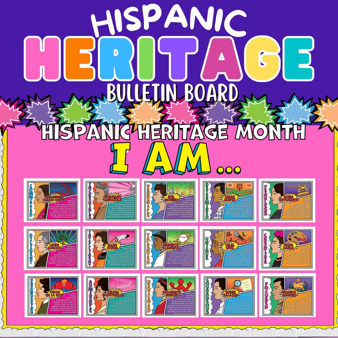 Hispanic Heritage Month Comic Style Bulletin Board - Etsy