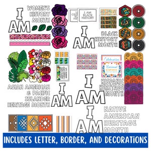 History & Heritage Months Bulletin Board Bundle | SEL - Etsy