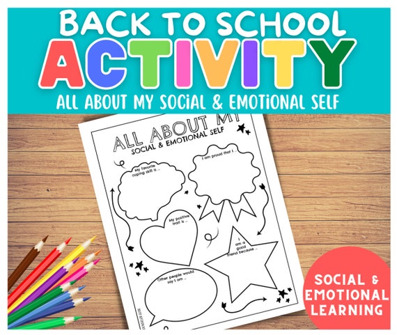 Social & Emotional Learning Back to School Worksheet All - Etsy
