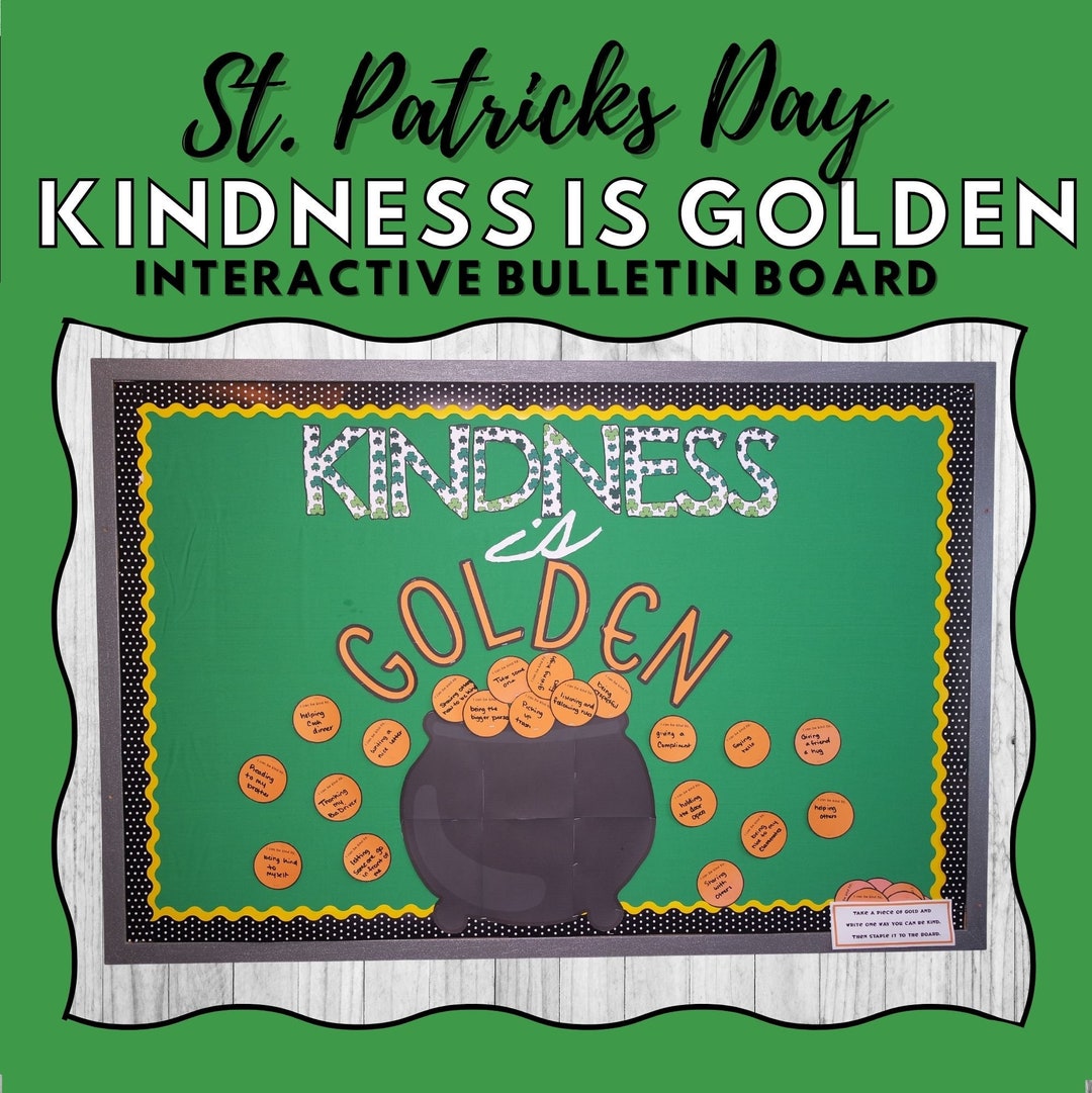 St. Patrick's Day | March Kindness Bulletin Board - Etsy