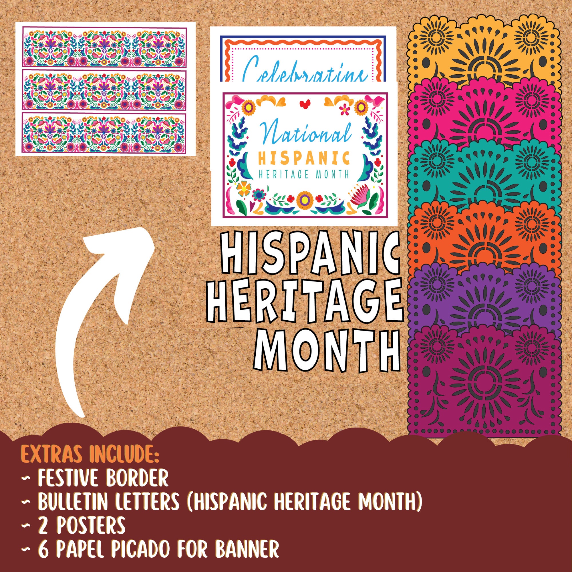 Hispanic Heritage Month Bulletin Board - Interactive Posters - Etsy