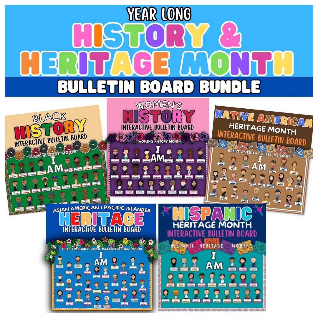 History & Heritage Months Bulletin Board Bundle | SEL - Etsy