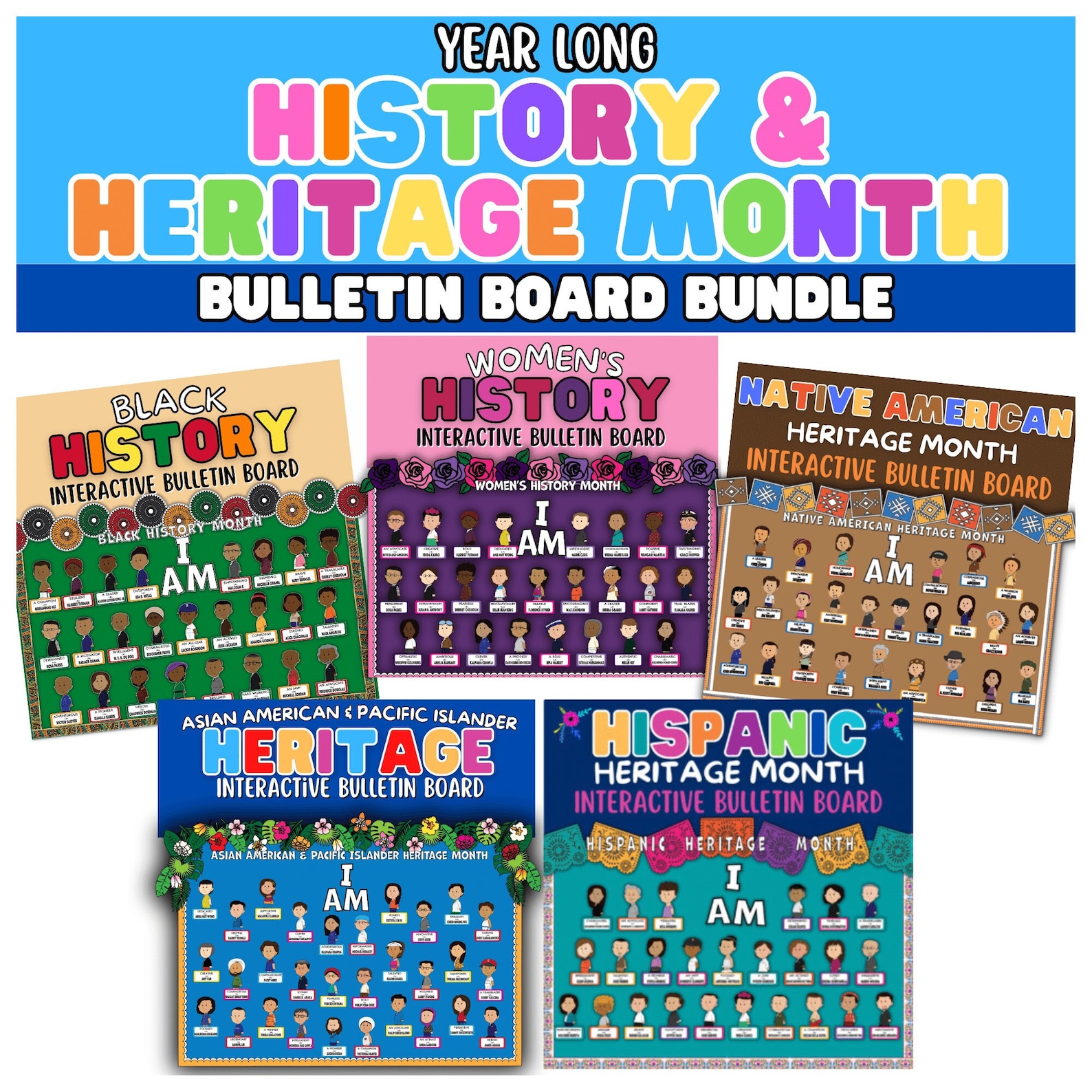 History & Heritage Months Bulletin Board Bundle SEL - Etsy