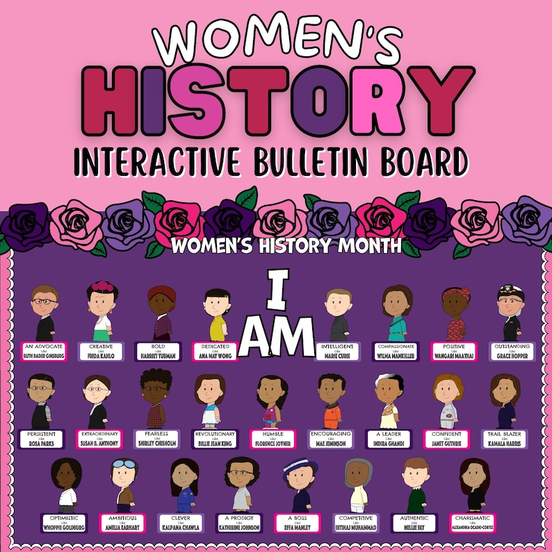 Women's History Month Bulletin Board SEL Interactive - Etsy
