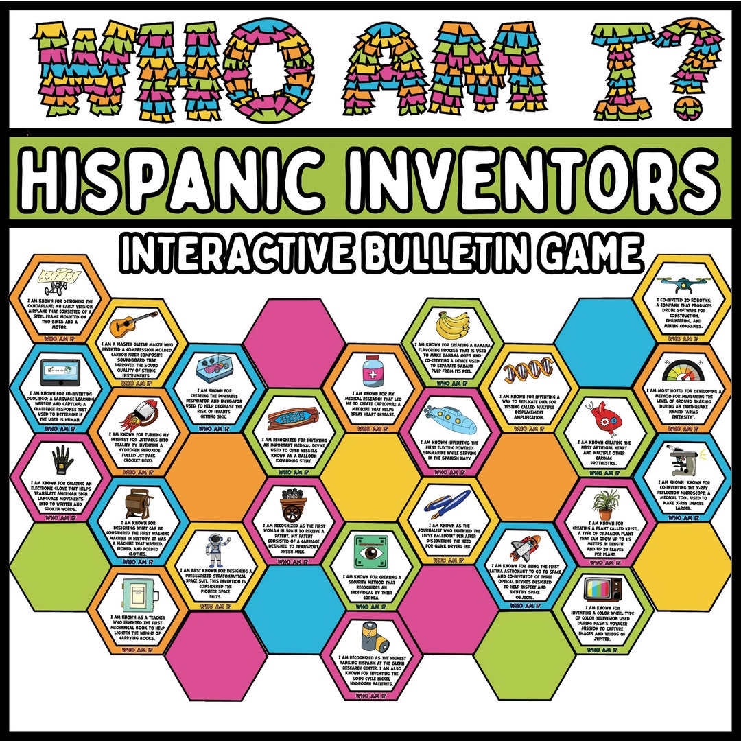 Hispanic Heritage Month Who Am I Bulletin Board Game | Hispanic ...