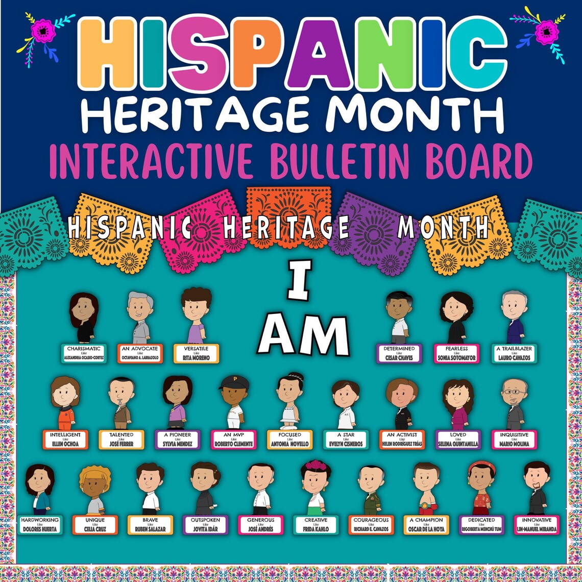 Hispanic Heritage Month Bulletin Board Interactive Social & - Etsy