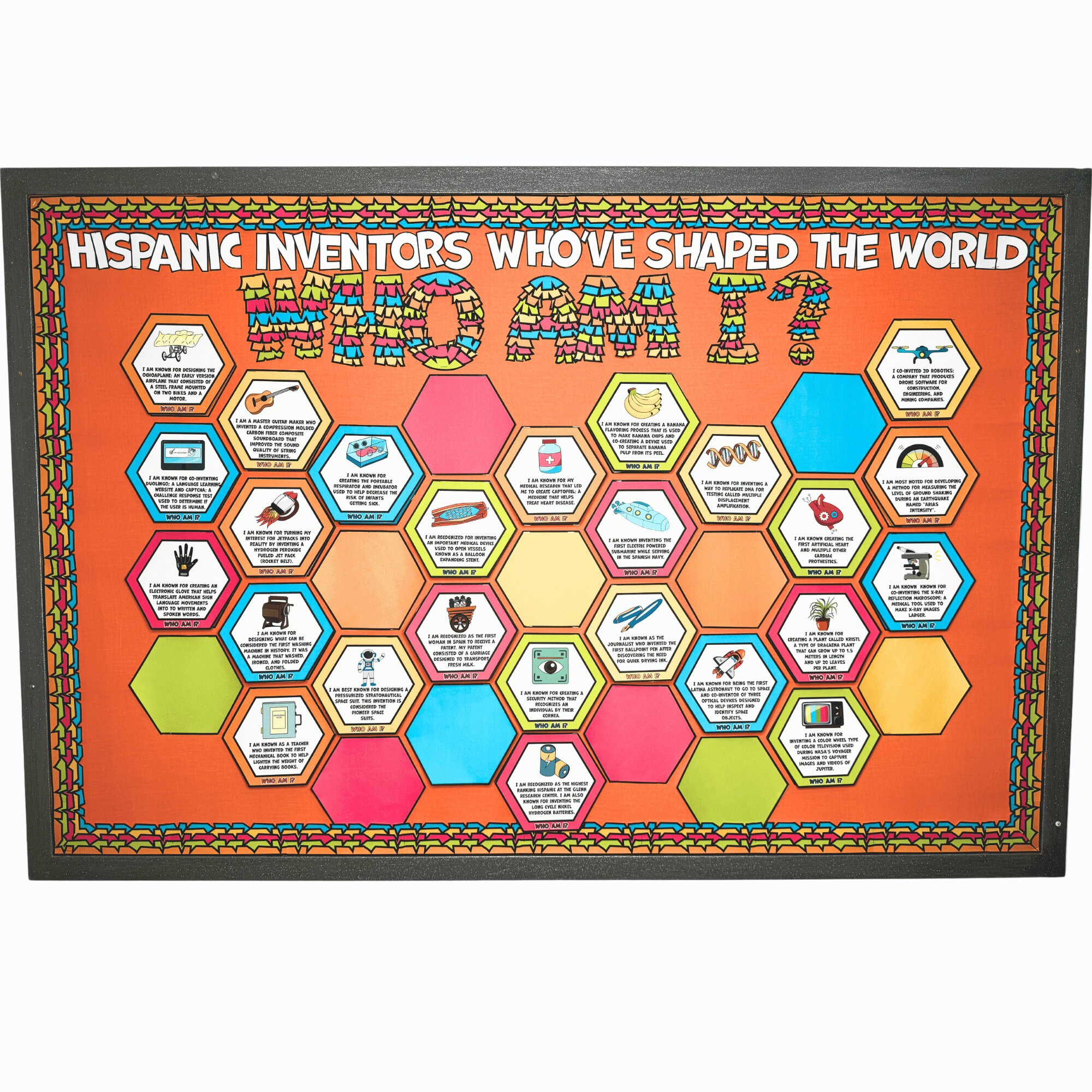 Hispanic Heritage Month Who Am I Bulletin Board Game | Hispanic ...