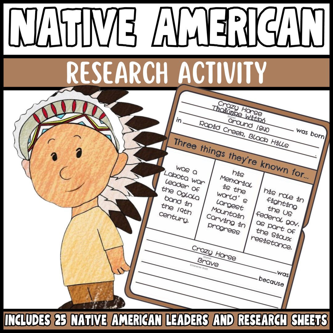 Native American Heritage Month Research Project Activity | Social ...