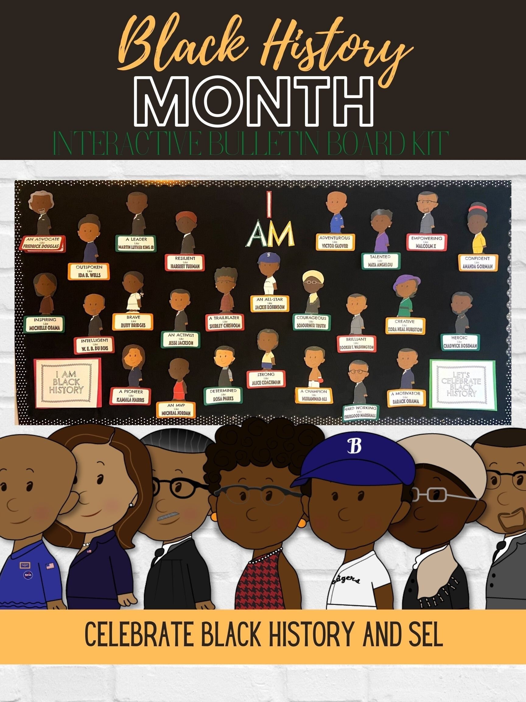 Black History Month Bulletin Board SEL Interactive | Etsy UK