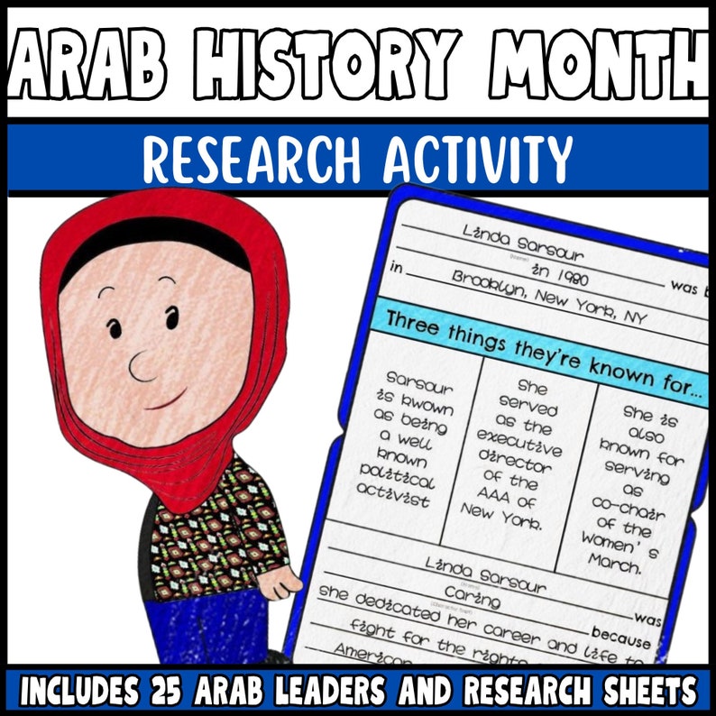 Arab History Month Research Activity Project | Social Emotional ...